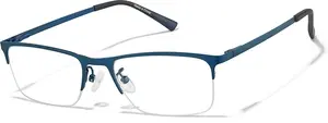 Zenni Rectangle Stainless Steel Half Rim Eyeglasses - Blue