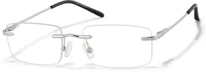 Zenni Rectangle Eyeglasses With Stainless Steel Frame - Silver