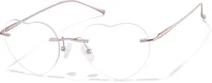 Zenni Heart Stainless Steel Rimless Eyeglasses - Rose Gold