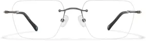 Zenni Square Rimless Titanium Eyeglasses