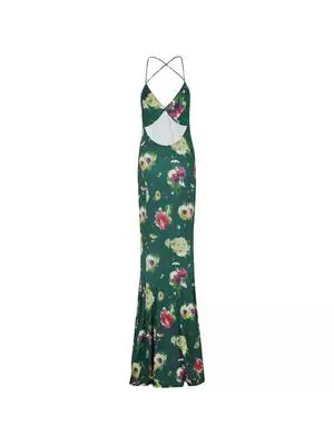 Norma Kamali Floral-pattern Maxi Dress