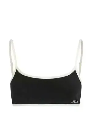 Karl Lagerfeld Signature Bandeau Bra - Black