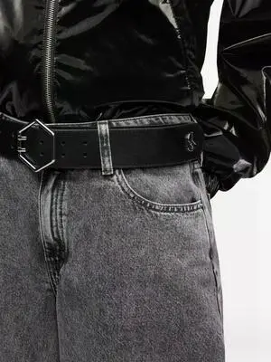 Karl Lagerfeld Hexagon Buckle Leather Belt