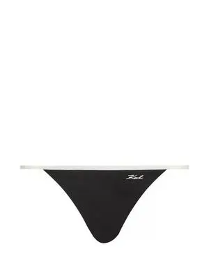 Karl Lagerfeld Dna Signature Thong - Black