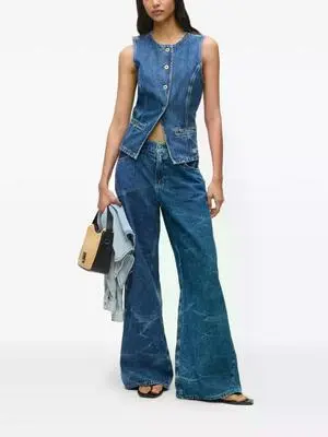 Karl Lagerfeld Wrinkle-effect Wide Leg Jeans