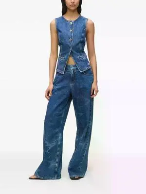 Karl Lagerfeld Wrinkle-effect Wide Leg Jeans