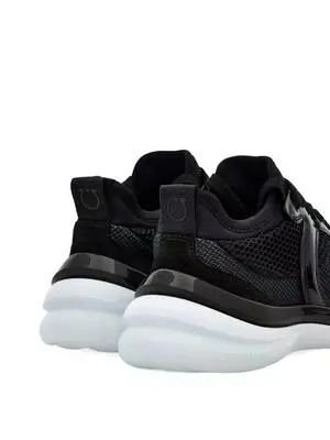 FERRAGAMO Gancini Sneakers With Mesh Detail - Black