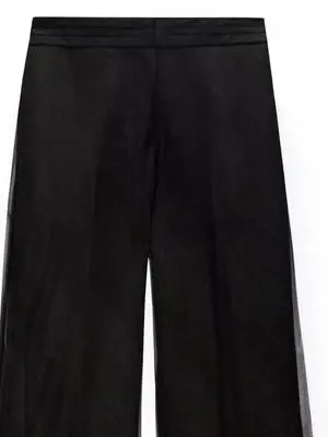 MSGM Tulle-trim Wide-leg Trousers