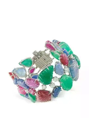 LB EXCLUSIVE Diamond, Emerald, Ruby, And Sapphire Bracelet - Silver