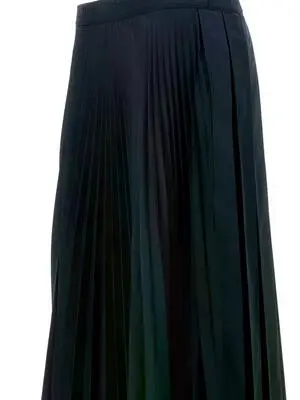 Plan C Pleated Asymmetric Midi Skirt