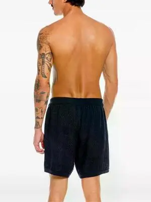 Agua Bendita Maury Embroidered Ribbed Shorts - Black