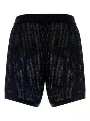 Agua Bendita Maury Embroidered Ribbed Shorts - Black