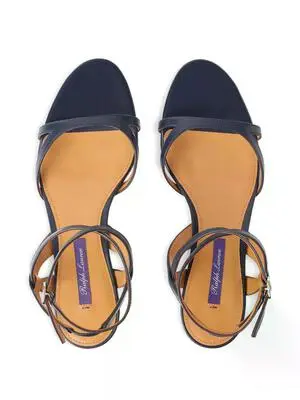 Ralph Lauren Clarke Crisscross Buckled Sandals - Blue