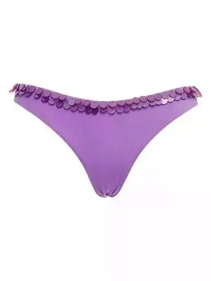 Agua Bendita Lola Sequin-embellished Bikini Bottom - Purple