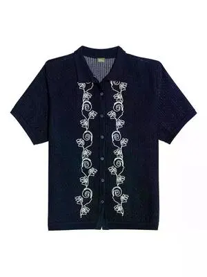 Agua Bendita Jared Floral-embroidered Shirt