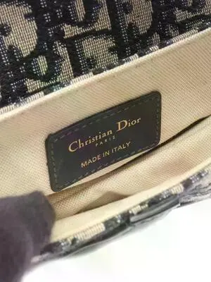 Dior 2010-2026 Mini Oblique Canvas Saddle Bag - Brown