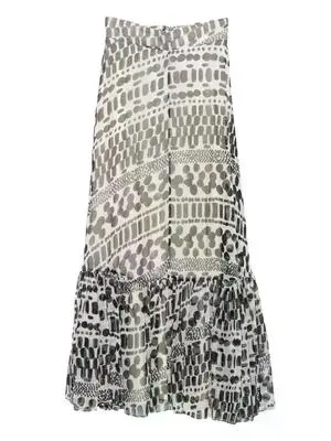 GIADA CURTI Printed Tiered Skirt