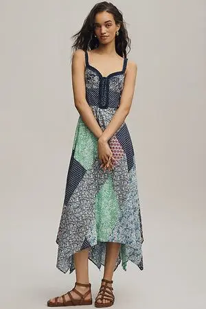 Anthropologie Printed Patchwork Midi Dress