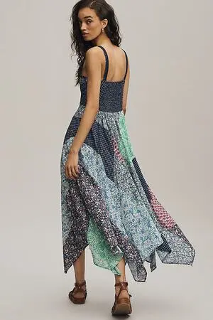 Anthropologie Printed Patchwork Midi Dress