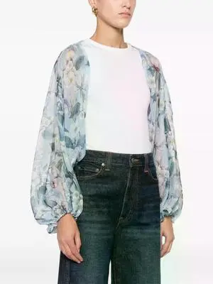 GIADA CURTI Floral Balloon-sleeve Cropped Jacket