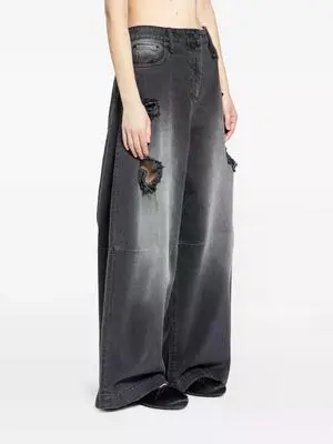 Simone Rocha Distressed Wide-leg Jeans
