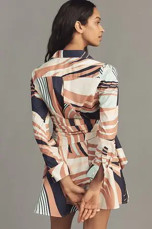 HUTCH Cotton Sateen Mini Shirt Dress
