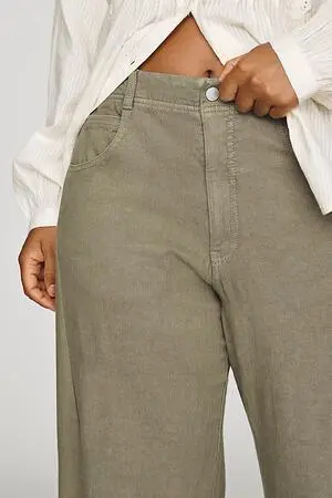 PILCRO Adi Linen Blend Mid-rise Flare Pants - Mermaid