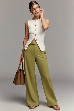 Maeve Clean Knit Trousers Pants - Artichoke