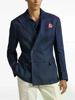 Polo Ralph Lauren Glen Plaid Double-breasted Blazer - Blue