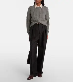 Loro Piana Cedar Cable-knit Cashmere Sweater - Grey