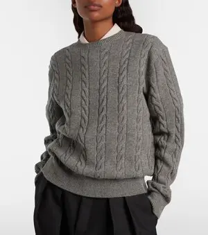 Loro Piana Cedar Cable-knit Cashmere Sweater - Grey