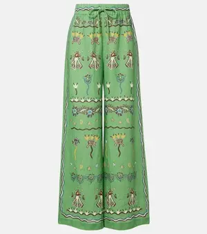 ALEMAIS Sun Dancer Linen Wide-leg Pants - Green