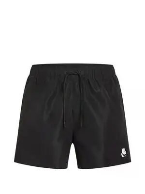 Karl Lagerfeld Logo Drawstring Swim Shorts - Black