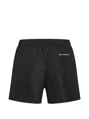 Karl Lagerfeld Logo Drawstring Swim Shorts - Black