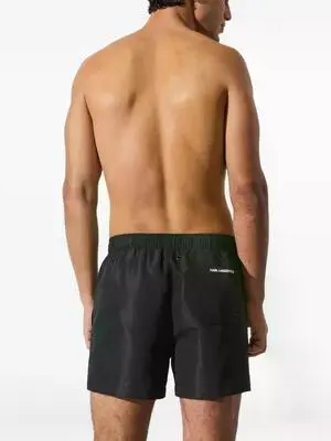 Karl Lagerfeld Logo Drawstring Swim Shorts - Black