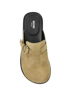 Moschino Buckled Suede Mules