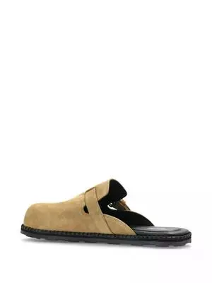 Moschino Buckled Suede Mules