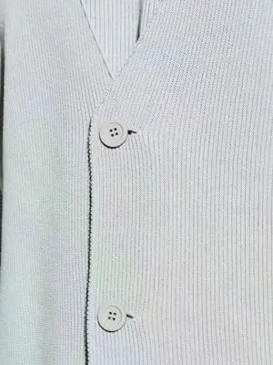 Issey Miyake Pleated Button Cardigan - Grey