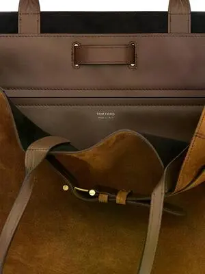 TOM FORD Calfskin Tote Bag With Metal Buckle