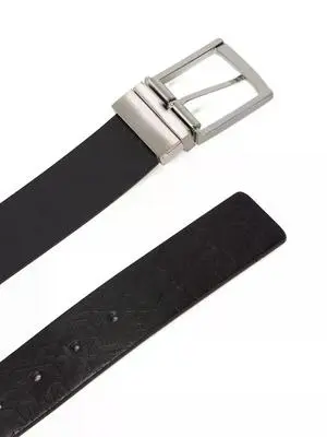 Karl Lagerfeld Monogram Leather Reversible Belt
