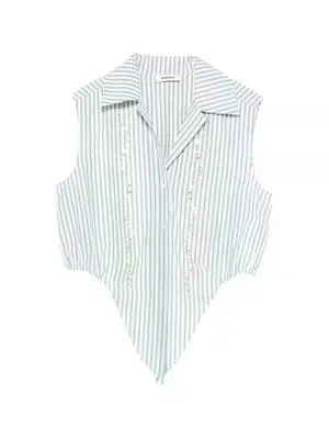 Sandro Striped-pattern Embellished Shirt