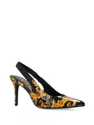 Versace Baroque-pattern Slingback Pumps