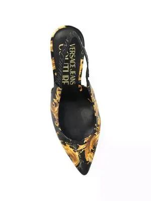 Versace Baroque-pattern Slingback Pumps