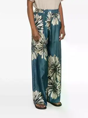Brunello Cucinelli Floral-print Trousers - Blue
