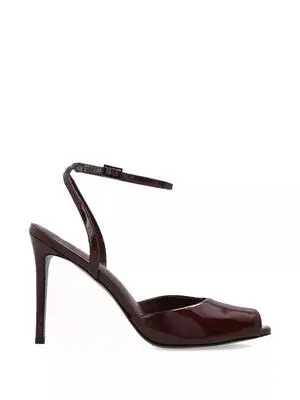 BLACK SUEDE STUDIO Ankle-strap Peep-toe Heeled Sandals - Red