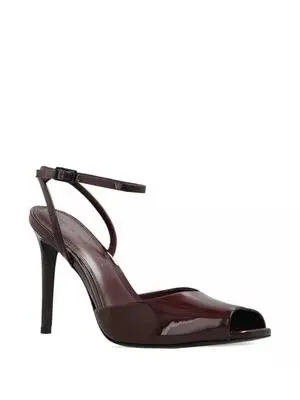 BLACK SUEDE STUDIO Ankle-strap Peep-toe Heeled Sandals - Red