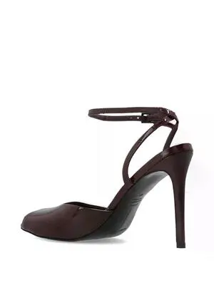 BLACK SUEDE STUDIO Ankle-strap Peep-toe Heeled Sandals - Red