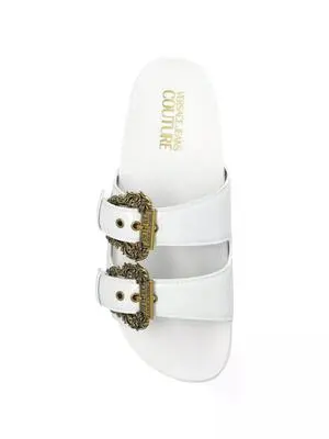 Versace Arizona Buckle-strap Platform Sandals - White