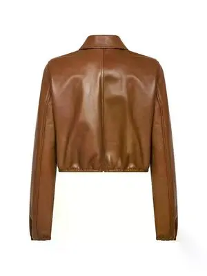 Gucci Embossed-logo Leather Jacket