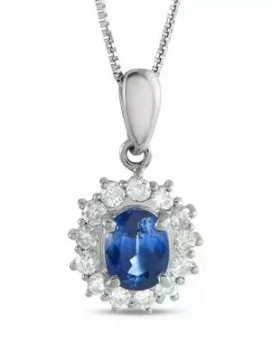 LB EXCLUSIVE Diamond And Sapphire Pendant Necklace - Silver